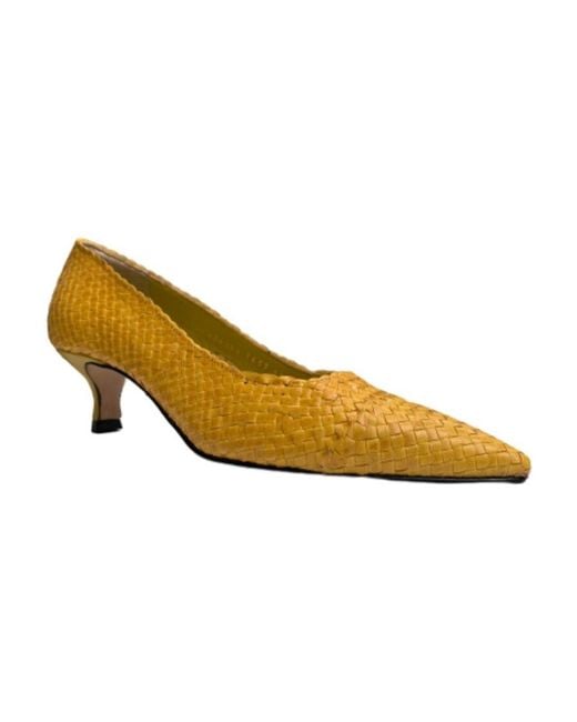 Lela Rose Pointed Knitted High Heels in Yellow | Lyst