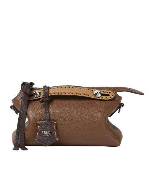 Fendi By The Way Soft Selleria Mini Handbag in Brown | Lyst