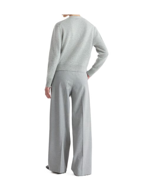 Maison Kitsuné Fox-Head Embroidered Short Cardigan in Gray | Lyst