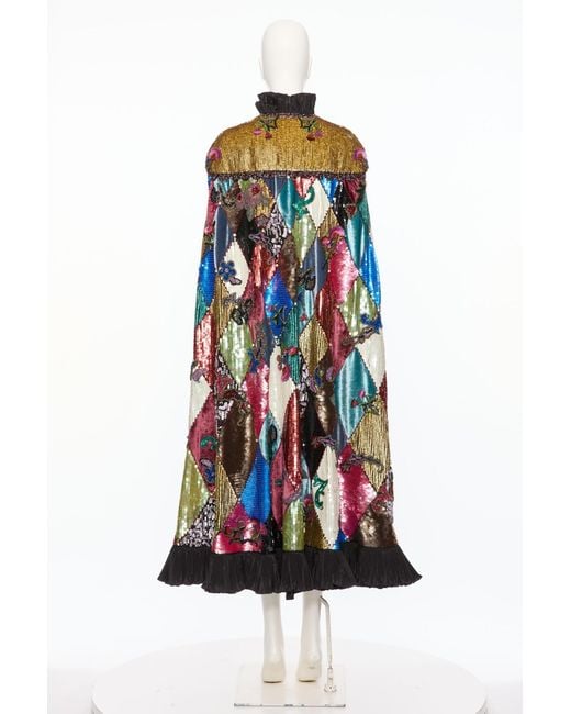 Valentino Sequined Cape in White | Lyst