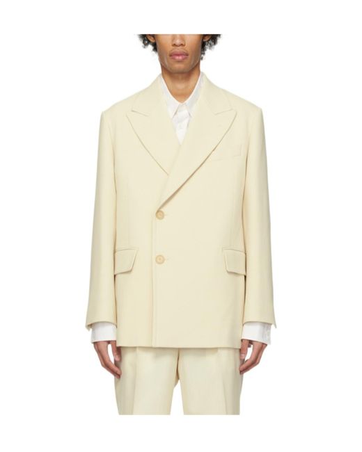 AURALEE Split Detail Suit Jacket in Natural for Men | Lyst