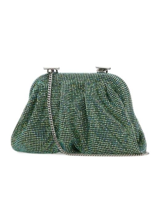 Benedetta Bruzziches Embellished Chain Bag in Green | Lyst UK