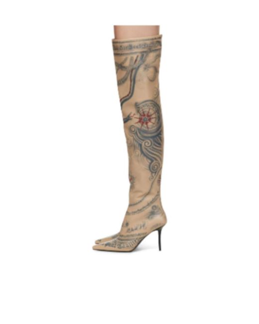Jimmy Choo X Jean Paul Gaultier 90Mm Over-The-Knee Boots in White | Lyst