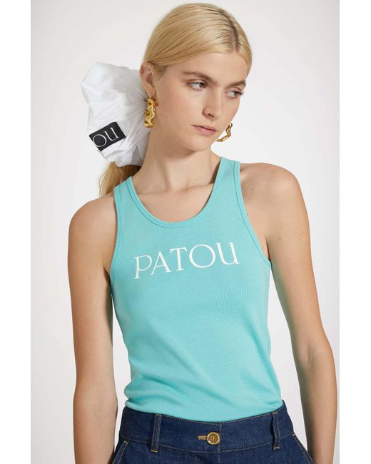 Patou Logo Vest in Blue | Lyst