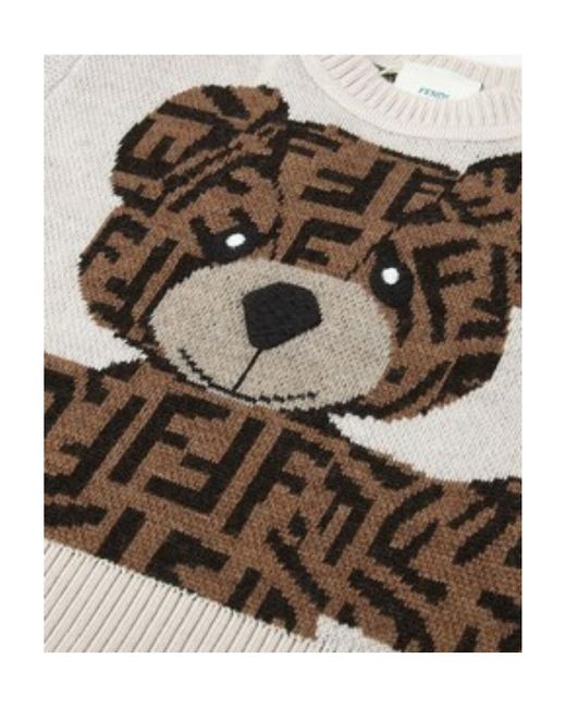 Fendi Teddy Bear Monogram-Print Jumper in White | Lyst