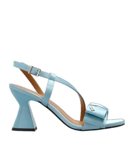 Ganni Open-Toed High-Heeled Sandals in Blue | Lyst