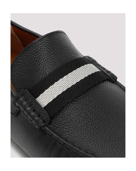 Bally Crossover-Strap Detail Loafers in Black for Men | Lyst