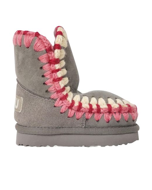 Mou Eskimo Crocheted Boots in Pink | Lyst