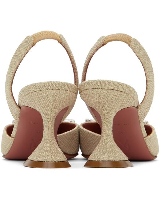 AMINA MUADDI Begum Sling 70 Pointed High Heels in Metallic | Lyst