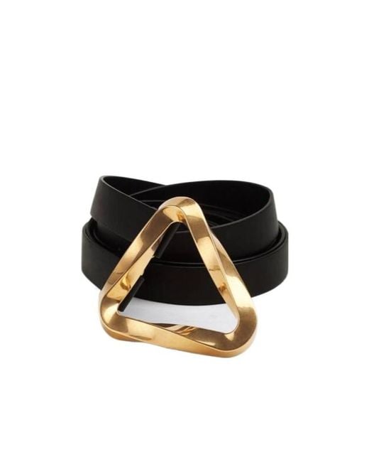 Bottega Veneta Leather Double Belt in Black | Lyst