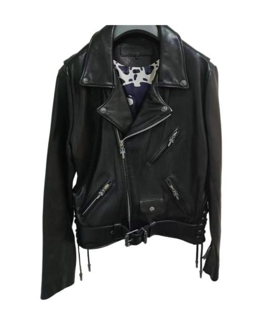 Chrome Hearts Zippered Leather Jacket in Black for Men | Lyst