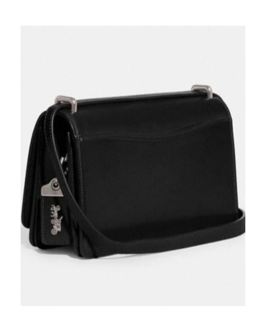 COACH Logo Flip Satchel in Black | Lyst