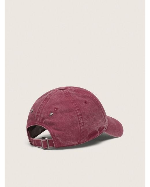 Golden Goose Burgundy Baseball Cap With Tone-On-Tone Embroidered Star ...