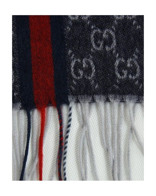 Gucci Logo Detail Scarf in Blue for Men | Lyst
