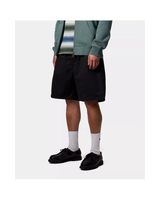 Carhartt Marv Logo Patch Shorts in Black for Men | Lyst UK