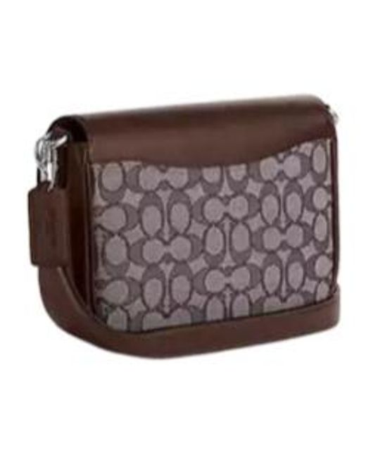 COACH Amelia Jacquard Crossbody Bag in Brown | Lyst