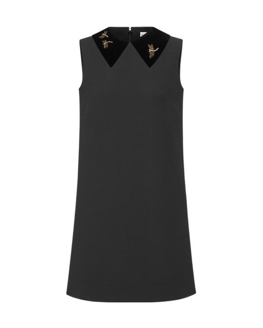 Dior A-Line Embroidered Dress in Black | Lyst