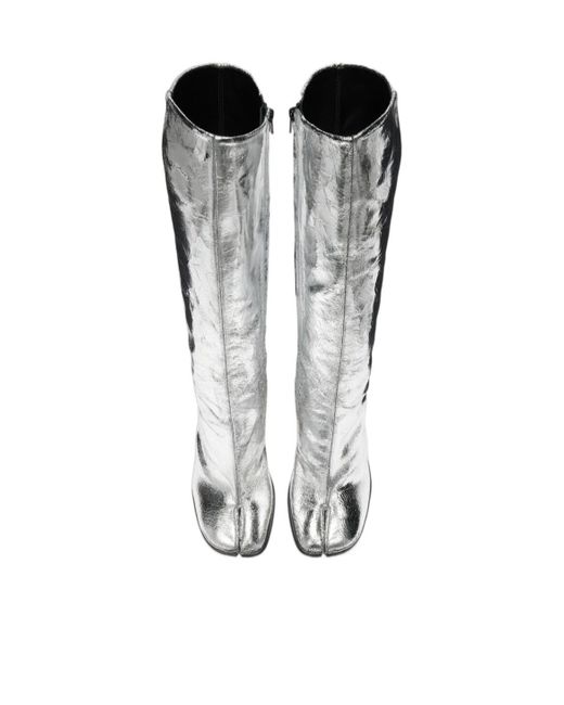Maison Margiela Tabi Mirror Split Toe Boots in Black | Lyst