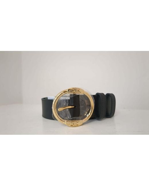 Celine Logo Belt in Black | Lyst