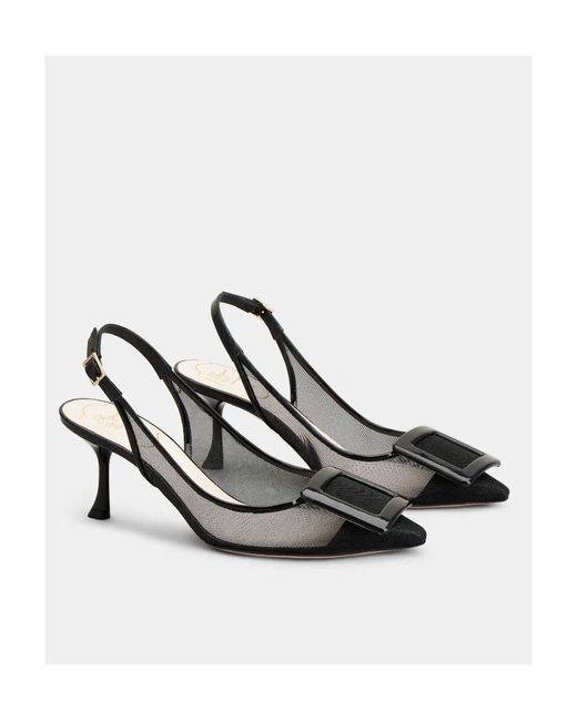 Roger Vivier 75Mm Buck-Detail Pumps in Black | Lyst