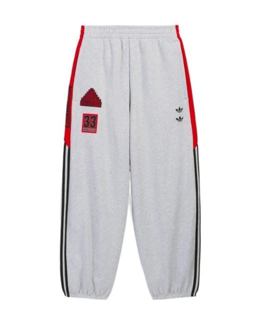 adidas X Willy Chavarria Logo-Patch Side-Stripe Track Pants in Grey for ...