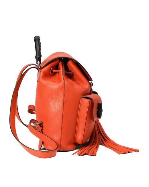 Gucci Grain Logo Backpack in Orange | Lyst