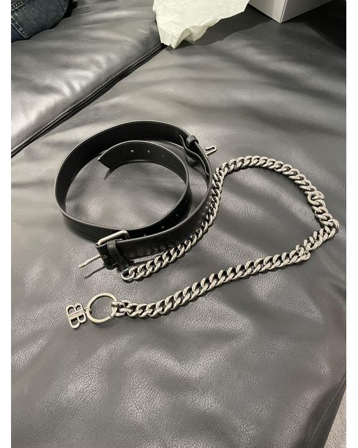 Balenciaga Chain Belt in Gray for Men | Lyst