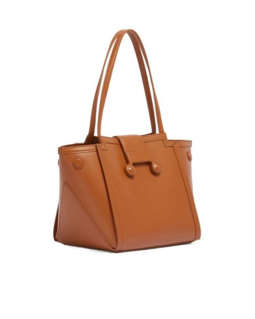 Marni Light Leather Mini Riviera Bag in Brown | Lyst