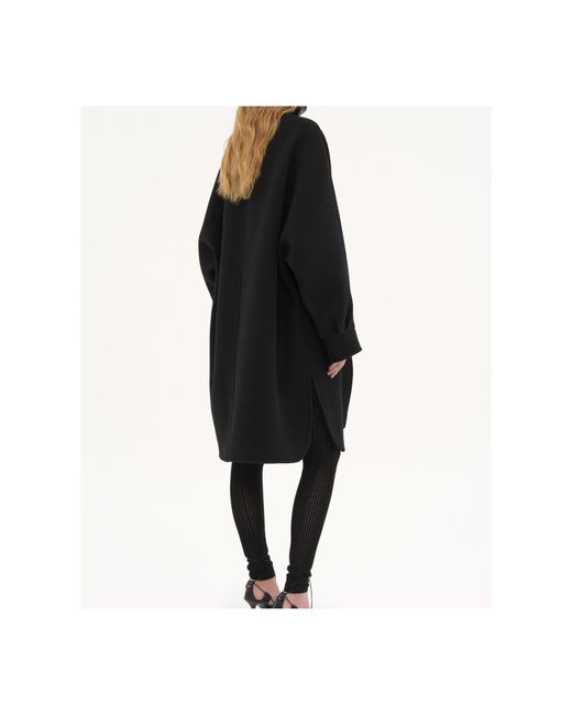 Chloé Medium And Long Extra-Large Medium And Long Wool Coat in Black | Lyst