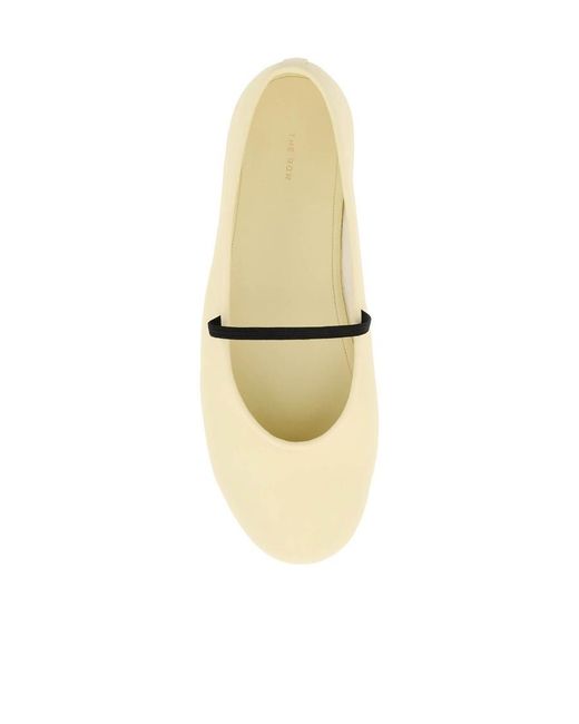 The Row Logo Flats in Natural | Lyst