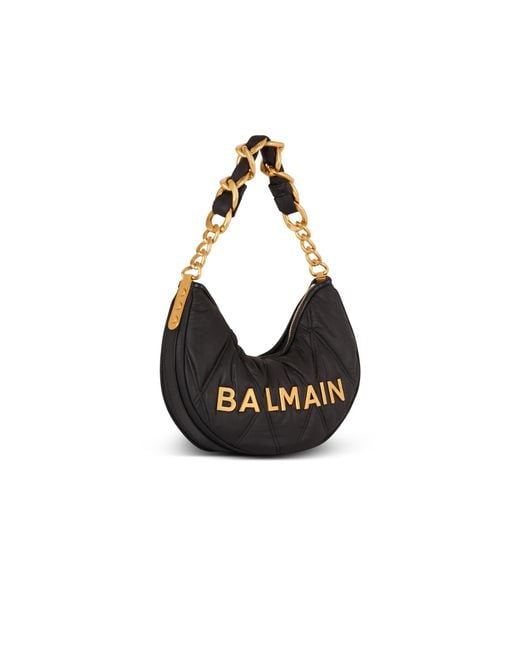 Balmain Quilted Moon Bag in Black for Men | Lyst