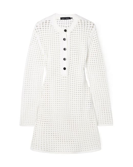 Proenza Schouler Micah Crocheted Mini Dress in White | Lyst