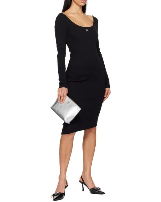 Givenchy Liquid Logo Plaque Metallic Clutch Bag in White | Lyst