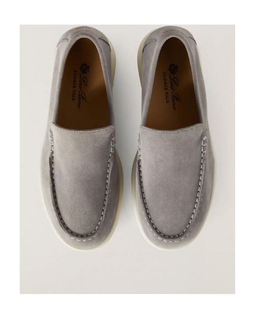 Loro Piana Summer Walk Logo Details Love Shoes in Gray | Lyst