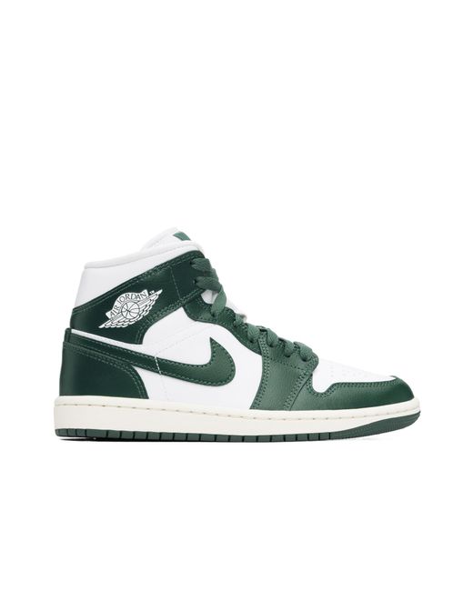 Nike Air Jordan 1 Mid High-Top Trainers in Green | Lyst