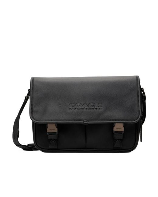 COACH Logo Shoulder Bag in Black for Men | Lyst