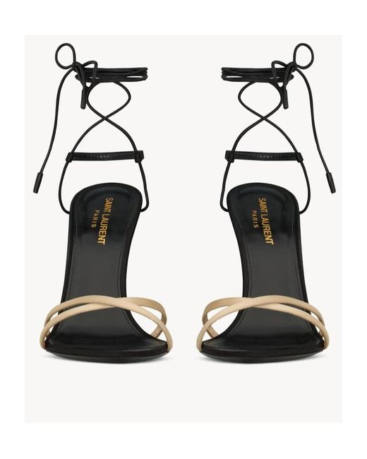 Saint Laurent Liza Open-Toed High-Heeled Sandals in Black | Lyst