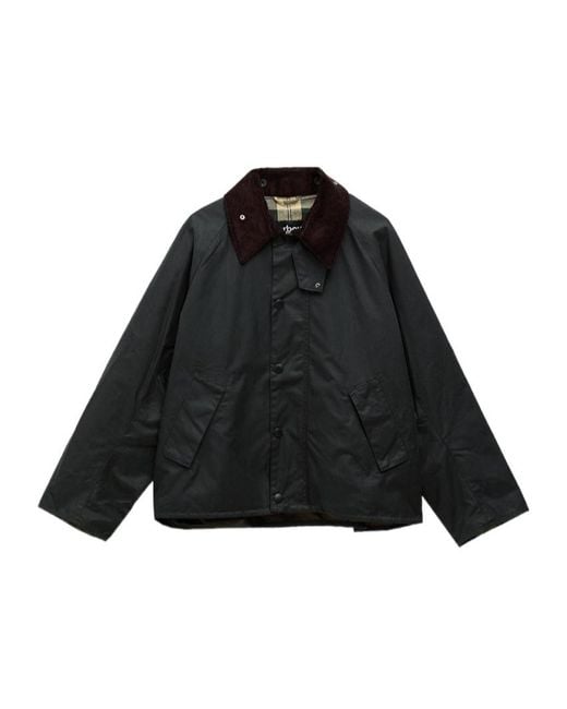 Barbour Modified Transport Waxed Jacket in Black for Men | Lyst