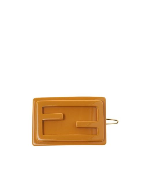 Fendi Logo Rectangular Hairpin | Lyst