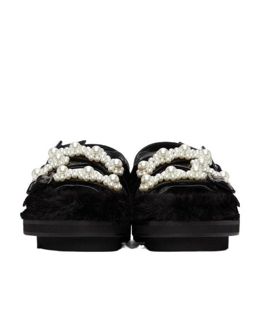 Simone Rocha Logo Patent Leather Sandals in Black | Lyst