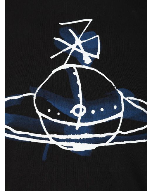 Vivienne Westwood Drawn Orb Peru Crewneck T-Shirt in Black | Lyst