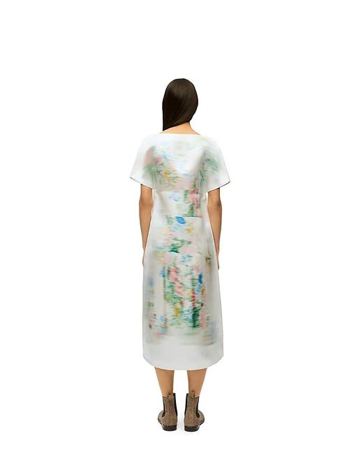 Loewe Medium-Length Dress With Short Sleeves in White | Lyst