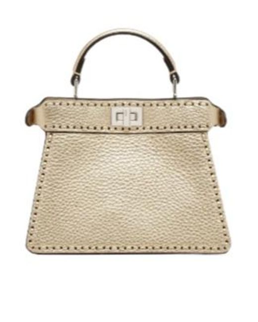 Fendi Top Handle Shoulder Bag in Natural | Lyst