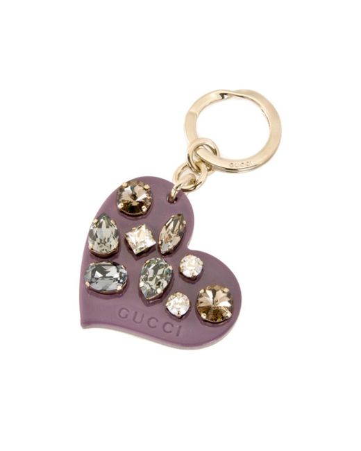 Gucci Heart-Shaped Key Chain in White | Lyst