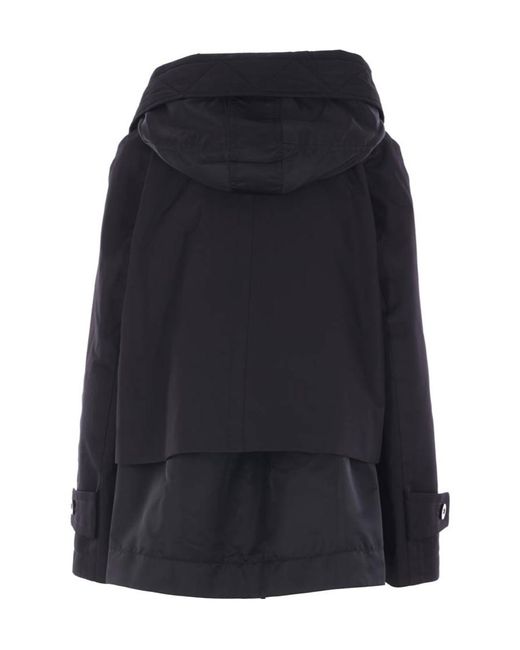 Sacai Double-Layer Hooded Jacket in Blue | Lyst