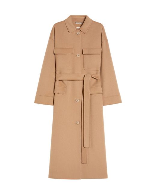 Max Mara Milo Wool Coat in Natural | Lyst