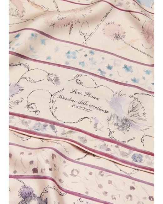 Loro Piana Giardino Delle Eccellenze 90 X 90 Foulard in Pink | Lyst