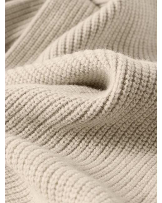 Yves Salomon Twisted Integrated Hat And Scarf in Natural | Lyst UK