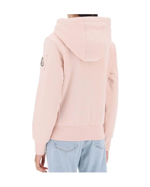 Moose Knuckles Classic Bunny Zip-Up Hoodie in Pink | Lyst