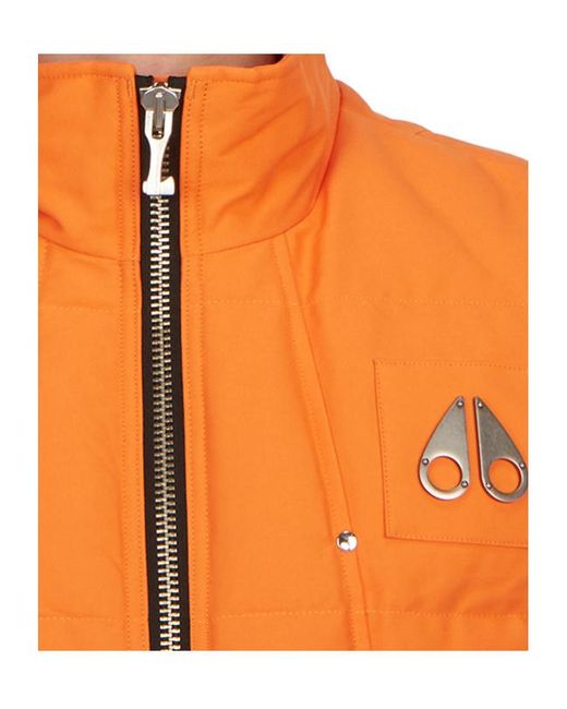 Moose Knuckles Montreal Logo-Plaque Padded Gilet in Orange for Men | Lyst